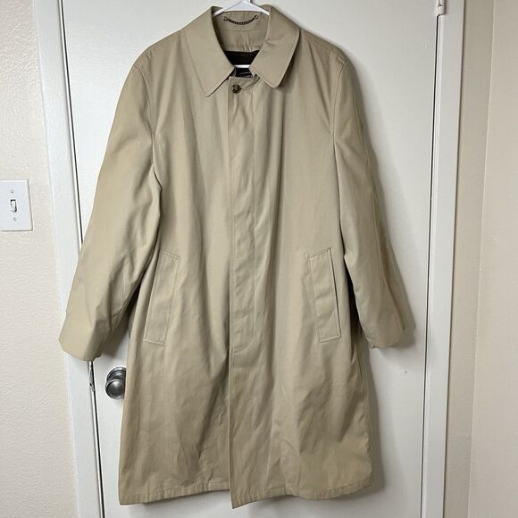 Jackets & Coats | Botany 50 Mens Trench Coat Size 40 Beige Long ...
